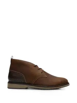 Clarks Monahan Chukka Leather Desert Boots - Brown