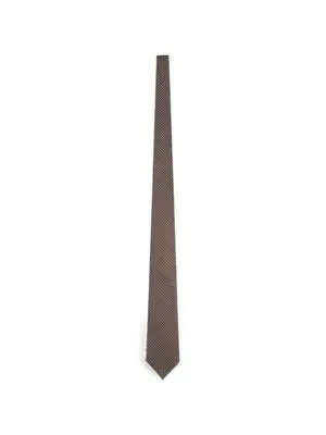 TOM FORD Micro-pattern Neck Tie - Brown