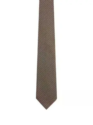 TOM FORD Micro-pattern Neck Tie - Brown