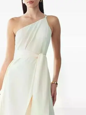 WILLA One-shoulder Pleated Midi Dress