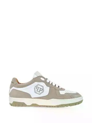 Philipp Plein Hexagon Logo-plaque Panelled Sneakers - Neutrals