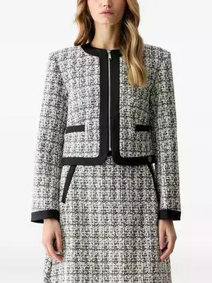 Karl Lagerfeld Pearl-embellished Tweed Jacket - Grey