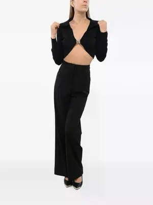 John Richmond Cropped Slim-fit Cardigan With Metallic Detail