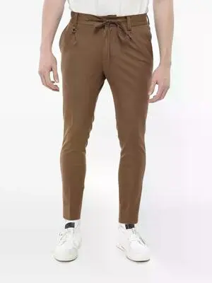 PAOLO PECORA Brera Drawstring Trousers - Brown