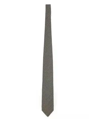 TOM FORD Herringbone-pattern Tie - Black