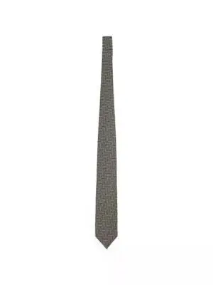 TOM FORD Herringbone Pattern Neck Tie - Black