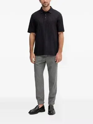 Armani Exchange Textured Cotton Polo Shirt