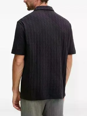 Armani Exchange Textured Cotton Polo Shirt