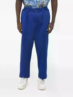 Marni Pleat-detail Textured Trousers - Blue