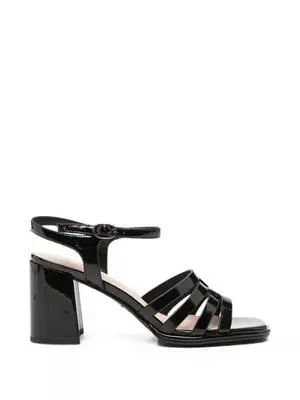 SERGIO MORETTI FIRENZE Patent Cage Sandals - Black