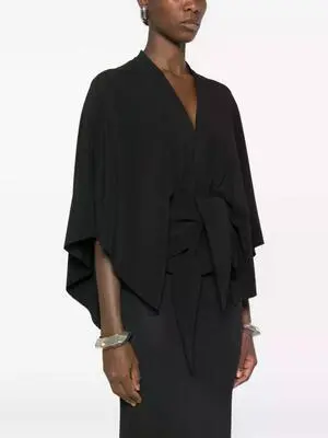 Rick Owens V-neck Blouse With Knotted Waist