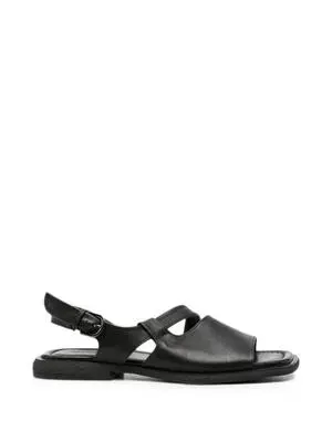SERGIO MORETTI FIRENZE Buckle-fastening Leather Sandals - Black