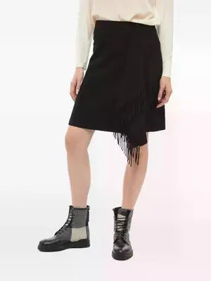 Woolrich Fringe-detail Wrap Skirt - Black