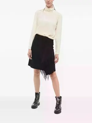 Woolrich Fringe Detail Wrap Skirt