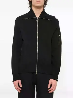 Neil Barrett Zip-up Ribbed-trim Jacket - Black