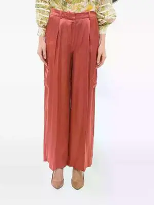 Loulou De Saison Pleated Satin Wide-leg Trousers