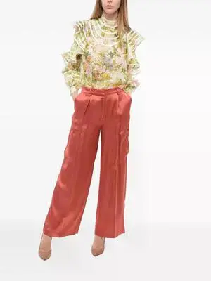 Loulou De Saison Pleated Satin Wide-leg Trousers