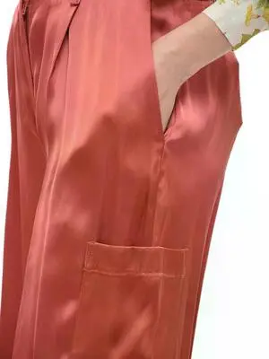 Loulou De Saison Pleated Satin Wide-leg Trousers
