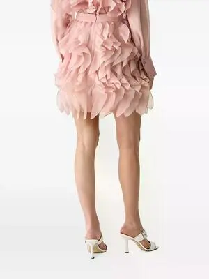 Karl Lagerfeld Ruffled Logo-embroidered Mini Skirt