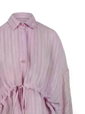 THELATEST Dalida Striped Shirt With Drawstring Detail - Pink