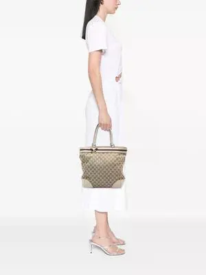 Gucci Gg Canvas Web Mayfair Tote Bag - Neutrals