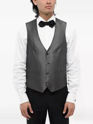 Corneliani Embroidered Silk Waistcoat - Grey