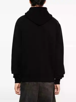 AMI Paris Logo-embroidered Zip-up Hoodie