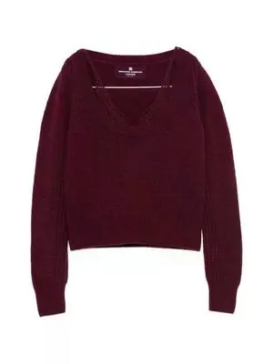 Ermanno Scervino Cut-out V-neck Sweater - Purple