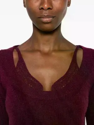 Ermanno Scervino Knitted V-neck Sweater With Cut-out Detailing