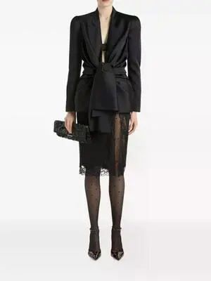 Balmain Satin Crepe Jacket With Tie Detail