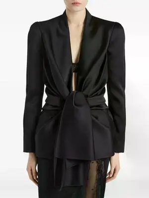 Balmain Satin Crepe Jacket With Tie Detail