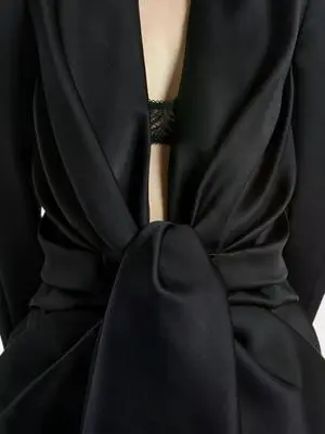 Balmain Satin Crepe Jacket With Tie Detail