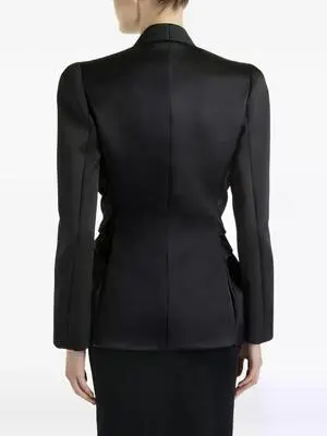 Balmain Satin Crepe Jacket With Tie Detail - Black