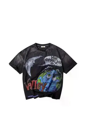 VALE FOREVER Graphic-print Distressed-effect T-shirt