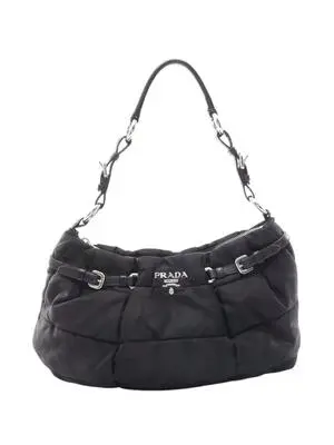 Prada 2010-2026 Impuntu Tessuto Shoulder Bag - Black