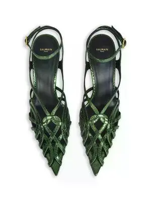 Balmain Python-effect Cage Sandals