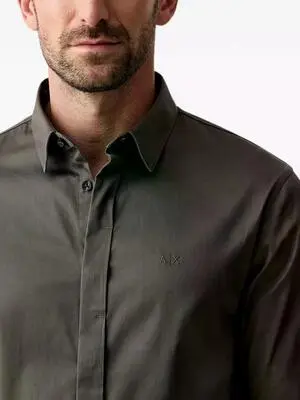 Armani Exchange Logo-embroidered Slim-fit Shirt
