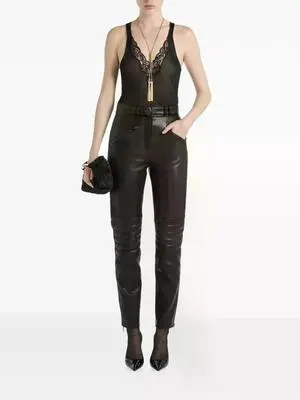 Balmain Knit Vest Top With Lace - Black