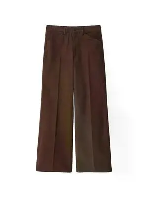 LEMAIRE Flared Five-pocket Pants In Heavy Garment-dyed Broken Twill - Brown