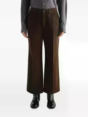 LEMAIRE Flared Trousers In Heavy Broken Twill - Brown