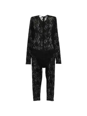 Andamane Sheila Floral-lace Jumpsuit - Black