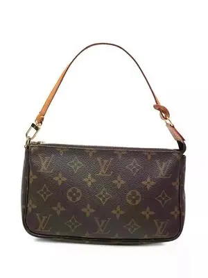 LOUIS VUITTON 2000 Monogram Pochette Accessoires Shoulder Bag - Brown