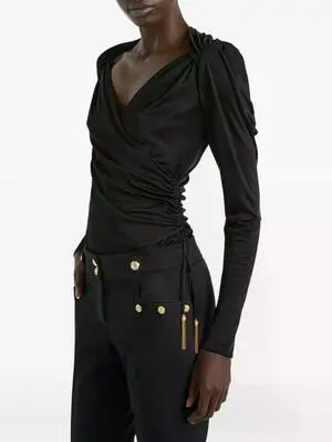 Balmain Draped Flowing Jersey Top