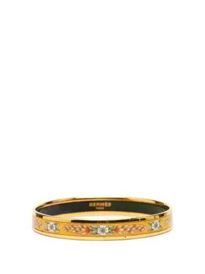 Hermès 20th Century Narrow Wild Flower Enamel Bangle Bracelet - Multicolour