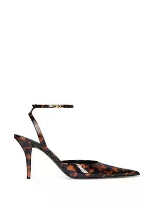 Balmain Printed Patent Leather Strappy Courts