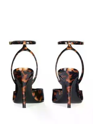 Balmain Printed Patent Leather Strappy Courts