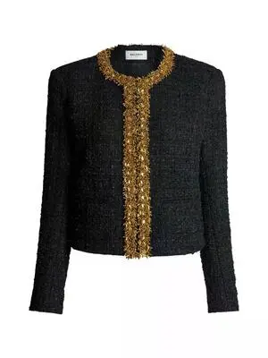 Balmain Embroidered Tweed Jacket - Black