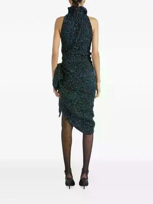 Balmain Draped Cloqué-jacquard Dress