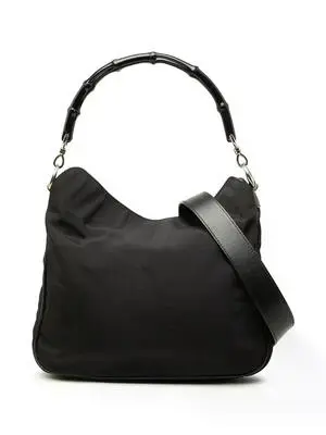 Gucci 2000-2015 Nylon Bamboo Satchel - Black