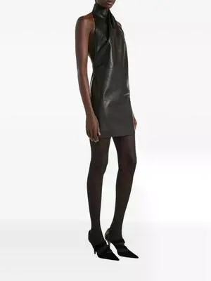 Balmain Lambskin Open-back Dress